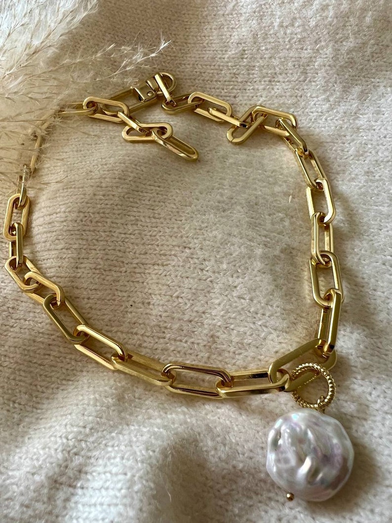 24K Gold Filled Large Paperclip Chain, Extra Chunky Link Necklace ...