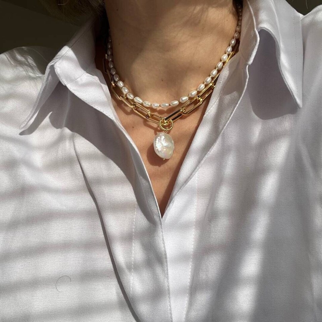 24K Gold Filled Large Paperclip Chain, Extra Chunky Link Necklace ...