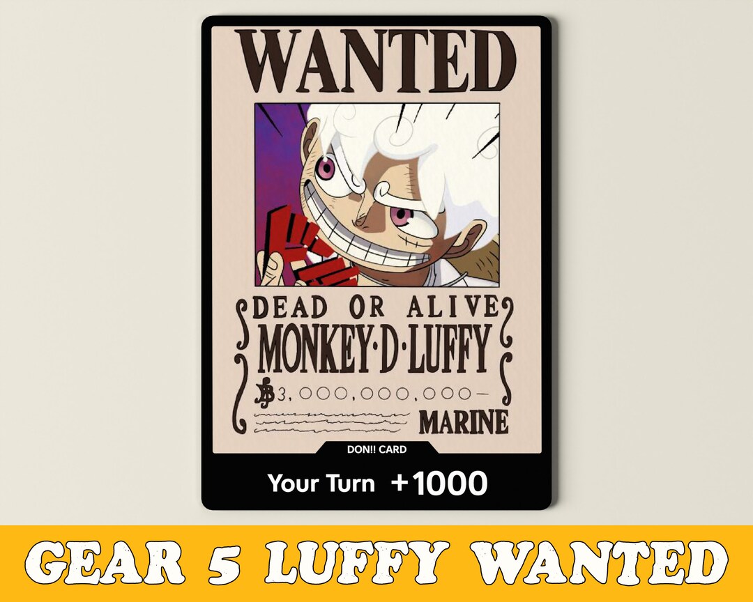 Wanted Gear 5 Luffy OPTCG Don Card Custom Alternate Art OPTCG Cards ...