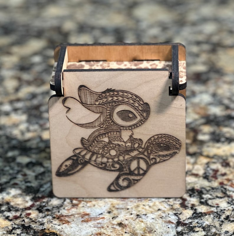 Stitch Riding A Sea Turtle Mandala Wooden Engraved Music Box - Etsy