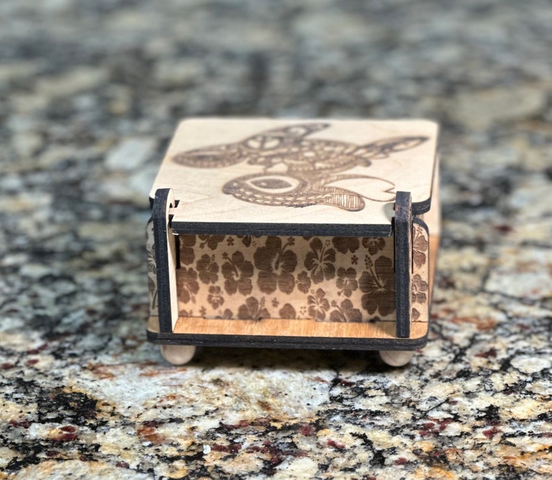 Stitch Riding A Sea Turtle Mandala Wooden Engraved Music Box - Etsy