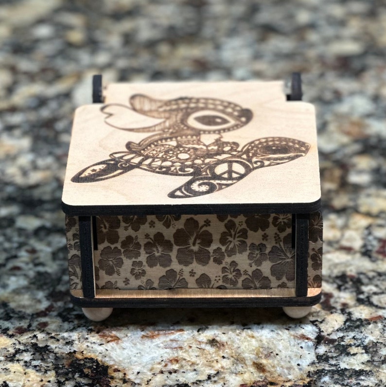 Stitch Riding A Sea Turtle Mandala Wooden Engraved Music Box - Etsy