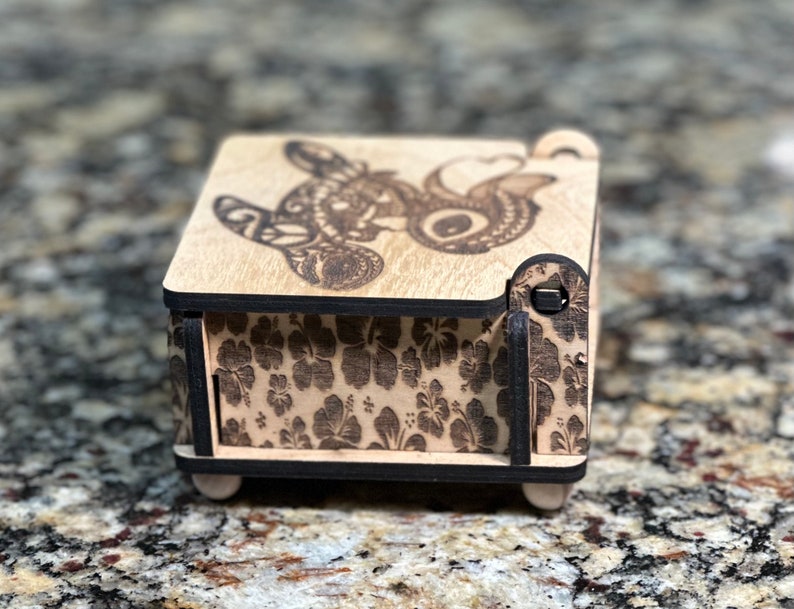 Stitch Riding A Sea Turtle Mandala Wooden Engraved Music Box - Etsy