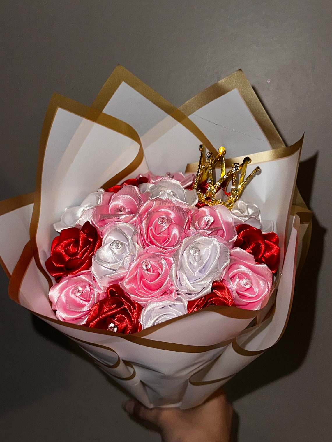 Eternal Rose Bouquet, Handmade Fake Flowers - Etsy