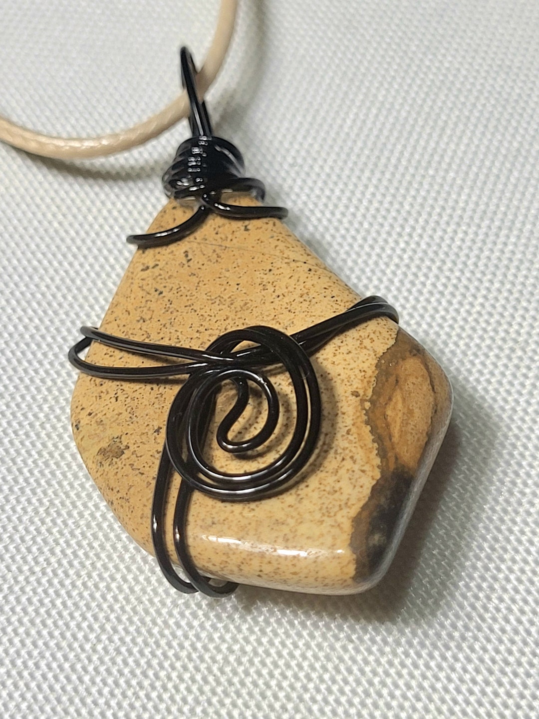 Unisex Wire Wrapped Tiger Moonstone Pendant Necklace With Included ...