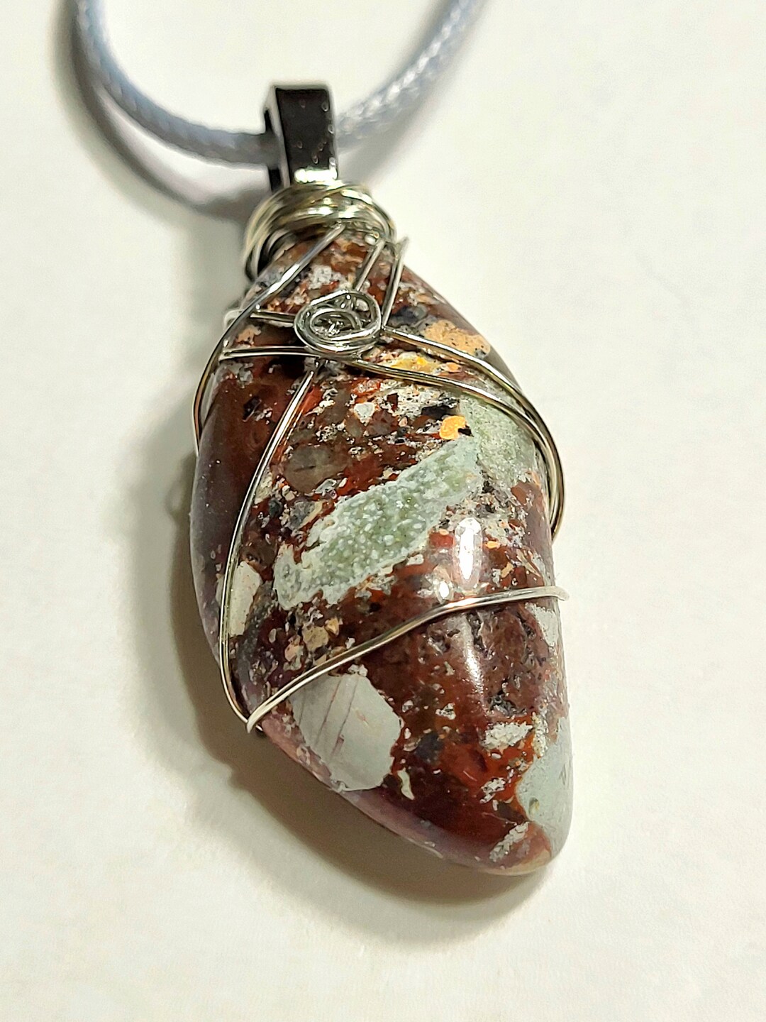 Crazy Lace Agate Pendant Necklace With Adjustable Necklace Cord ...