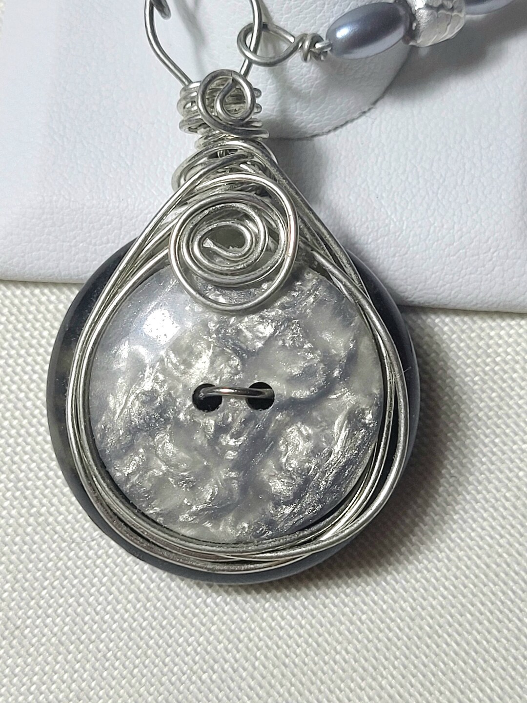 Wire Wrapped Vintage Buttons Pendant Necklace - Etsy