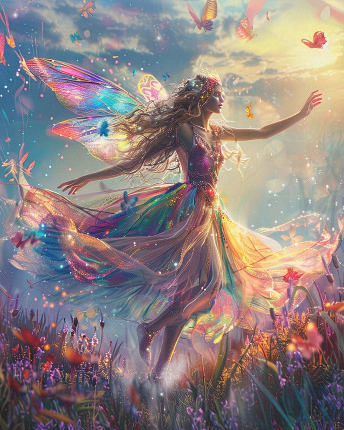Canvas Fairy Artwork, Fantasy Art, Fantasy Fairy, Fairies, Wall Art ...