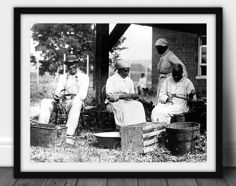African American Farm Workers in Groups 1930 Black and White Photo ...