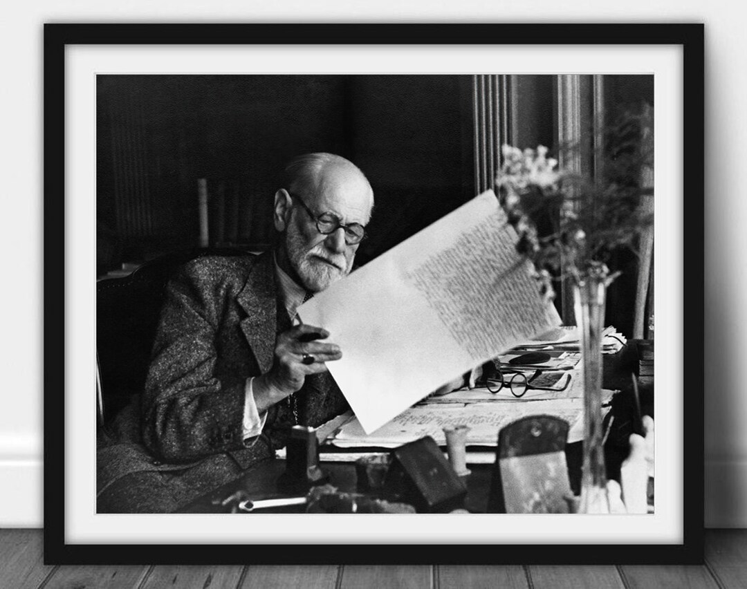 Sigmund Freud Psychology Giant Portrait, Black and White Photo, Vintage ...