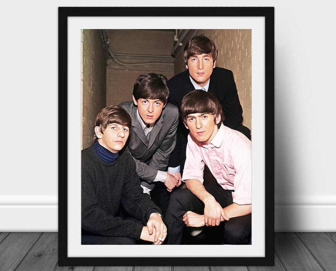 The Beatles Group Photo 1964, Vintage Colored Photo, Vintage Wall Art ...