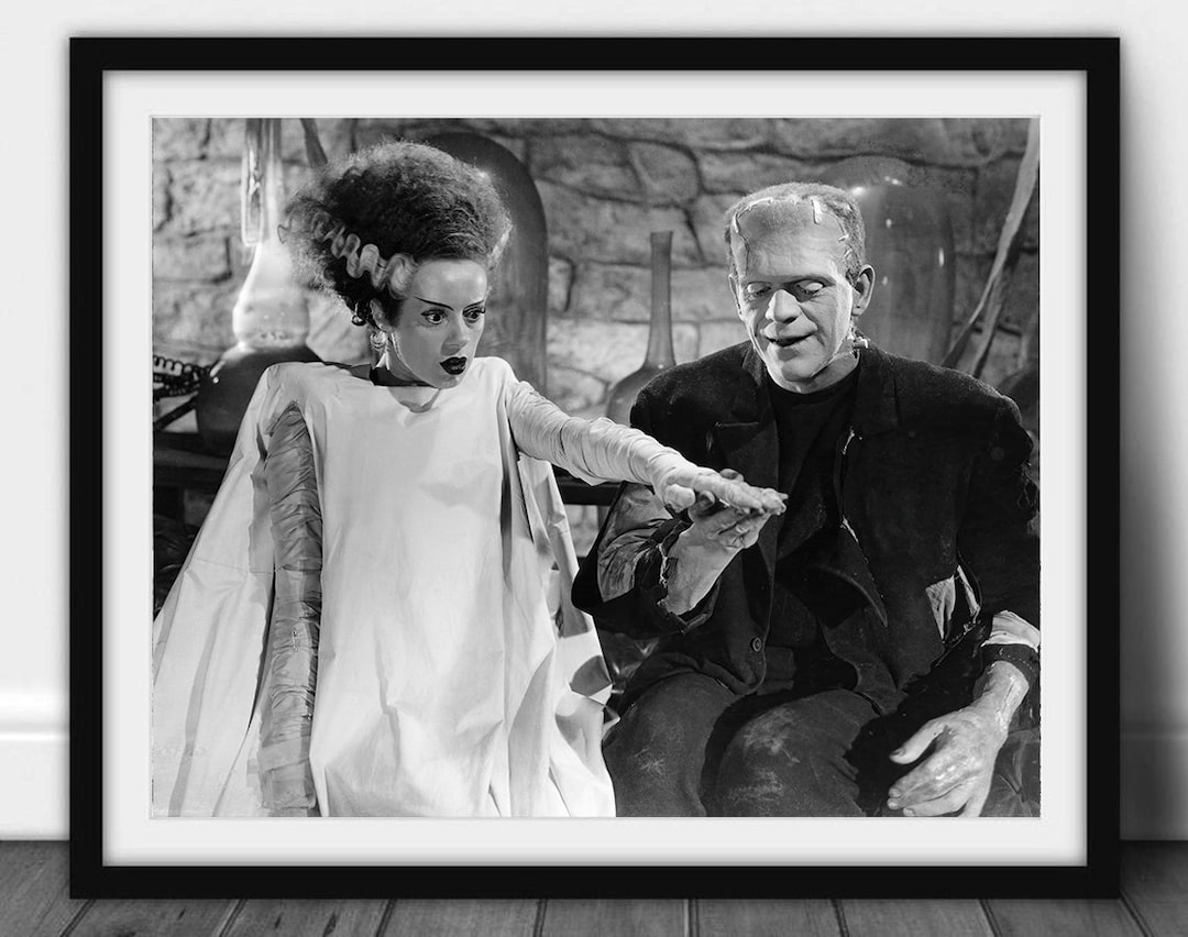 Mr and Mrs Frankenstein, Black and White Photo, Vintage Wall Art ...