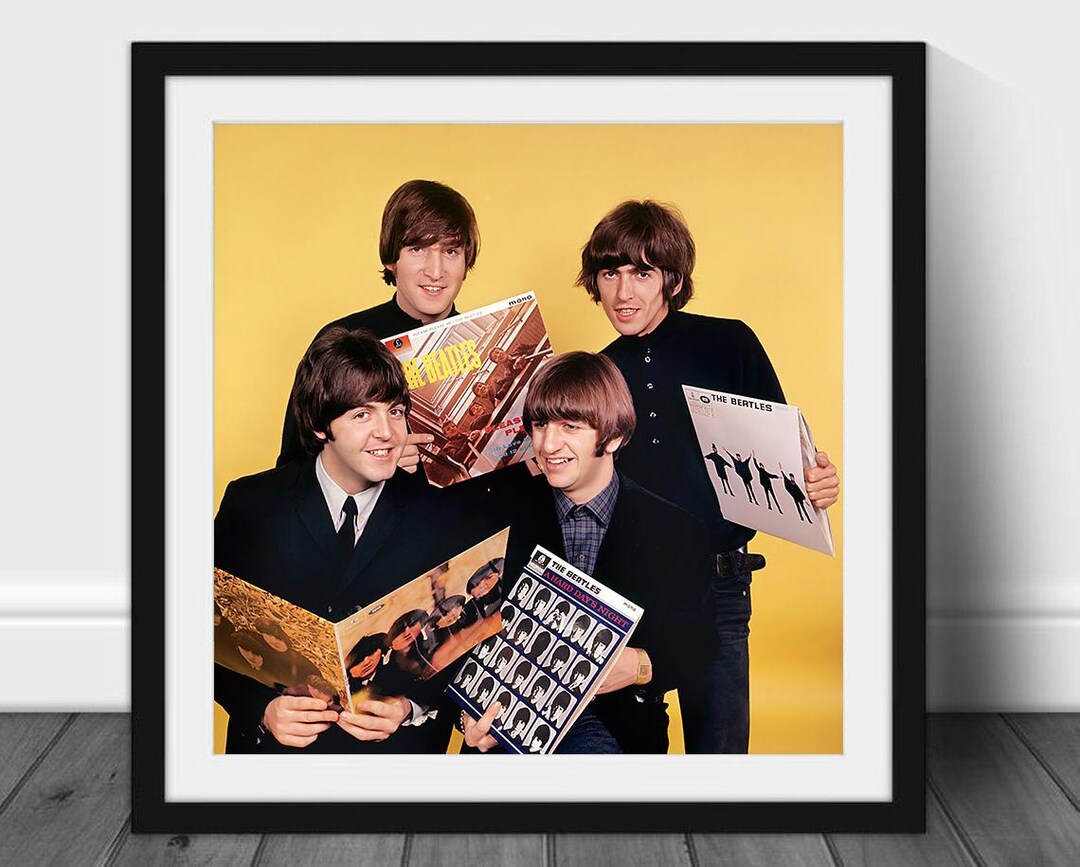 The Beatles Group Portrait Colored, Album Cover, Colored Vintage Photo ...