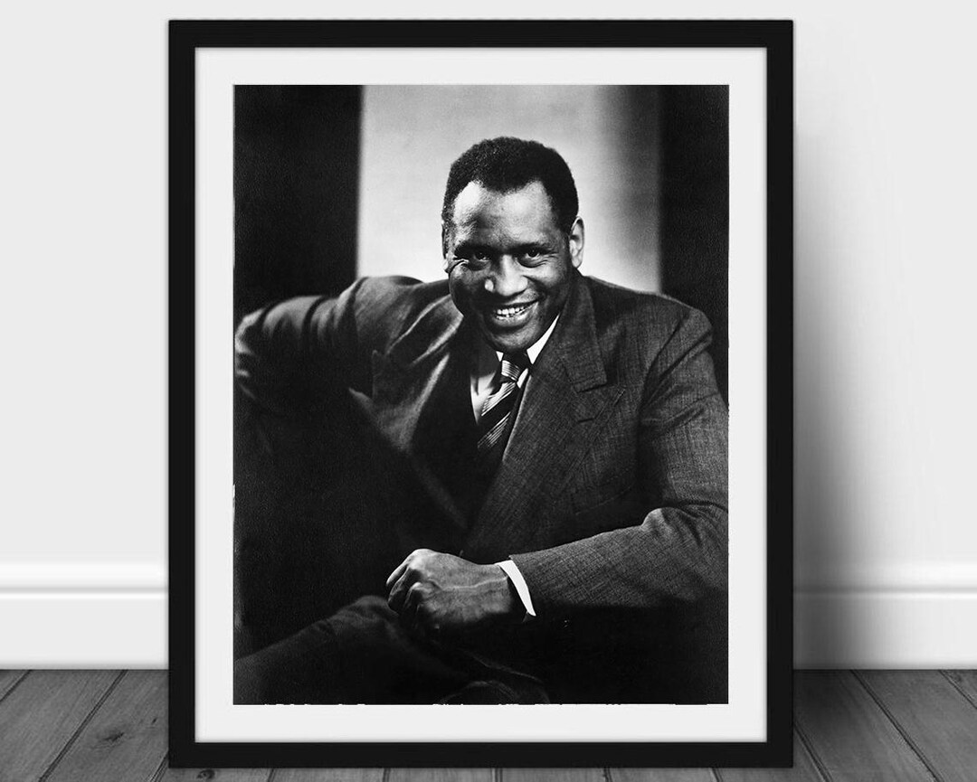 Paul Robeson African-american Athlete Portrait Black White Photo ...