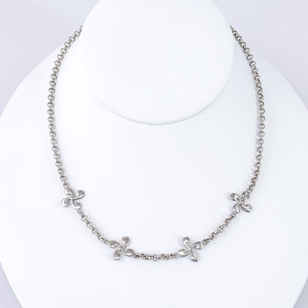 Vintage Sterling Silver Swirl Chain Necklace - Modernist 15.75" - Etsy