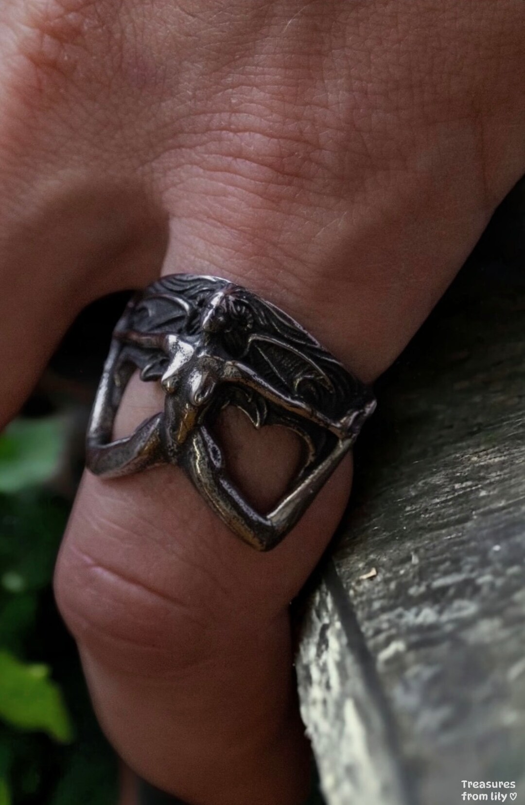 Gothic Devil Ring, Gothic Jewelry, Cool Witchy Unisex Handmade Ring ...