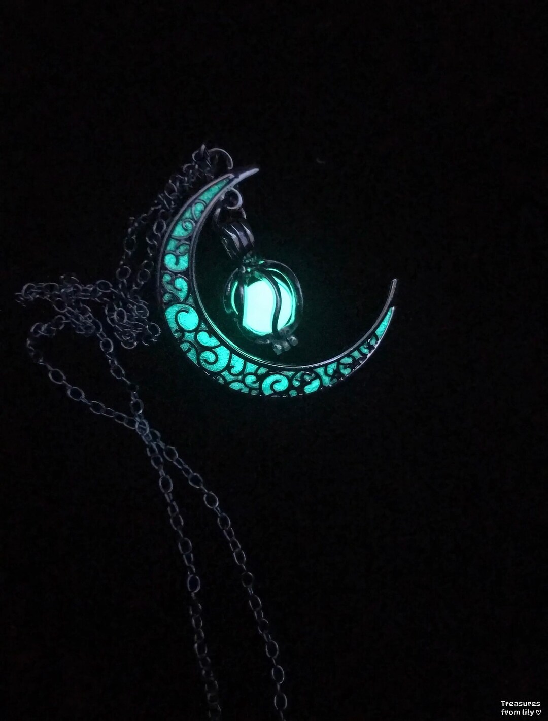 Moon Necklace, Silver Crescent Moon Necklace, Goth Necklace, Celestial ...