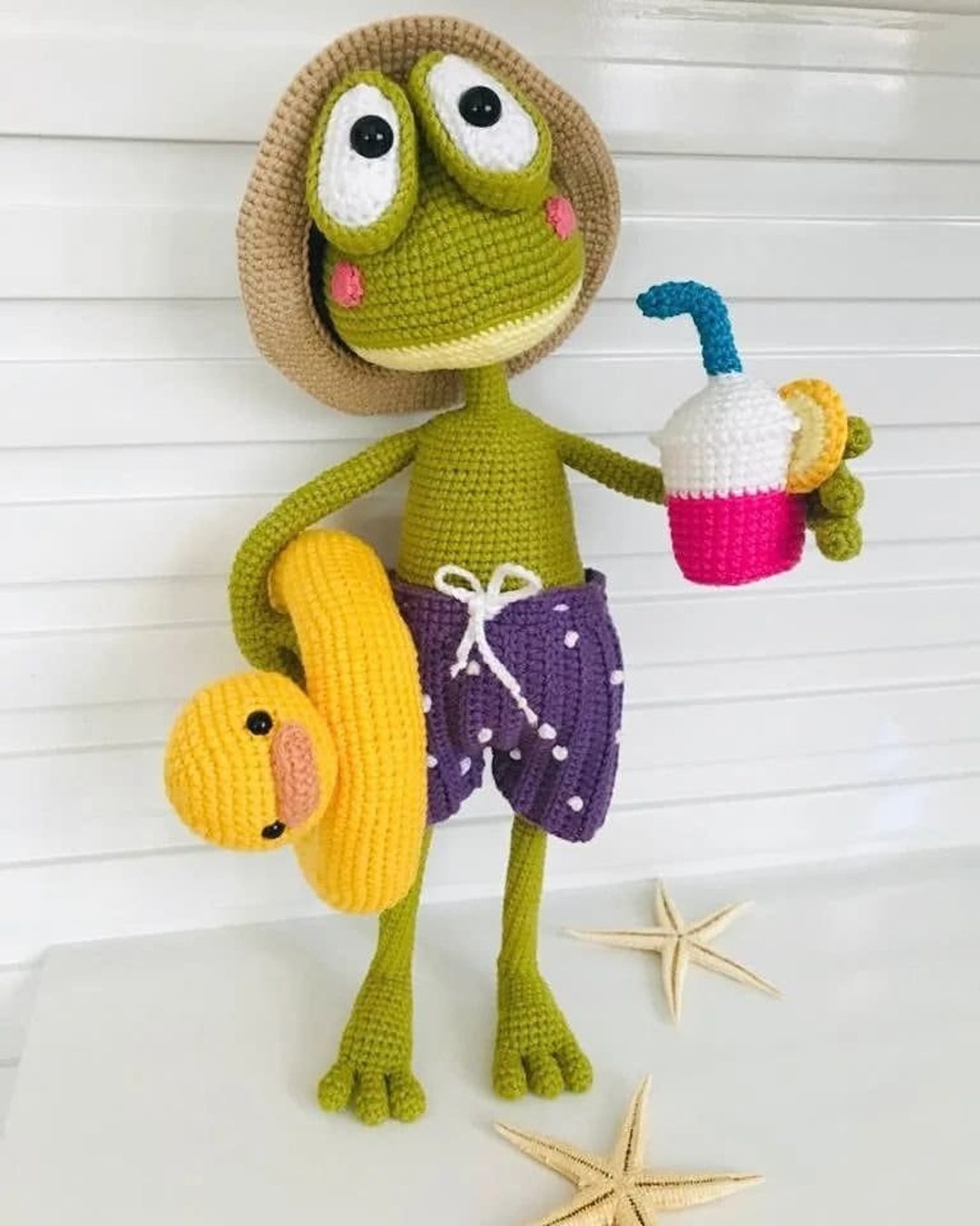 FROG Knitting Froggy Cute Summer Frog Finished Doll With Accessories ...