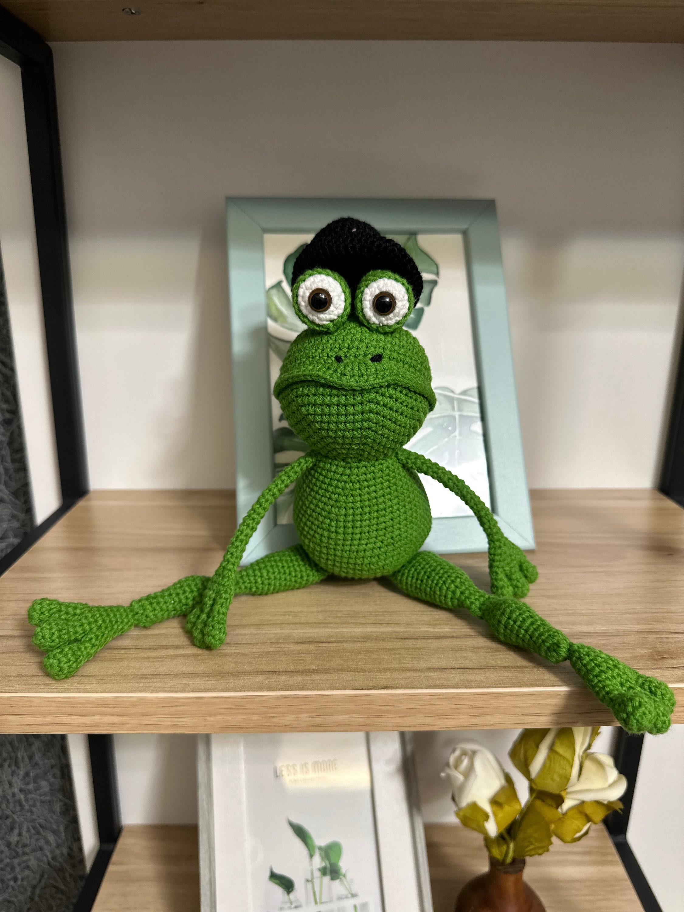 Froggie Frog Crochet,green Frog Knitted,froggie in Hat,cute Toy Frog ...