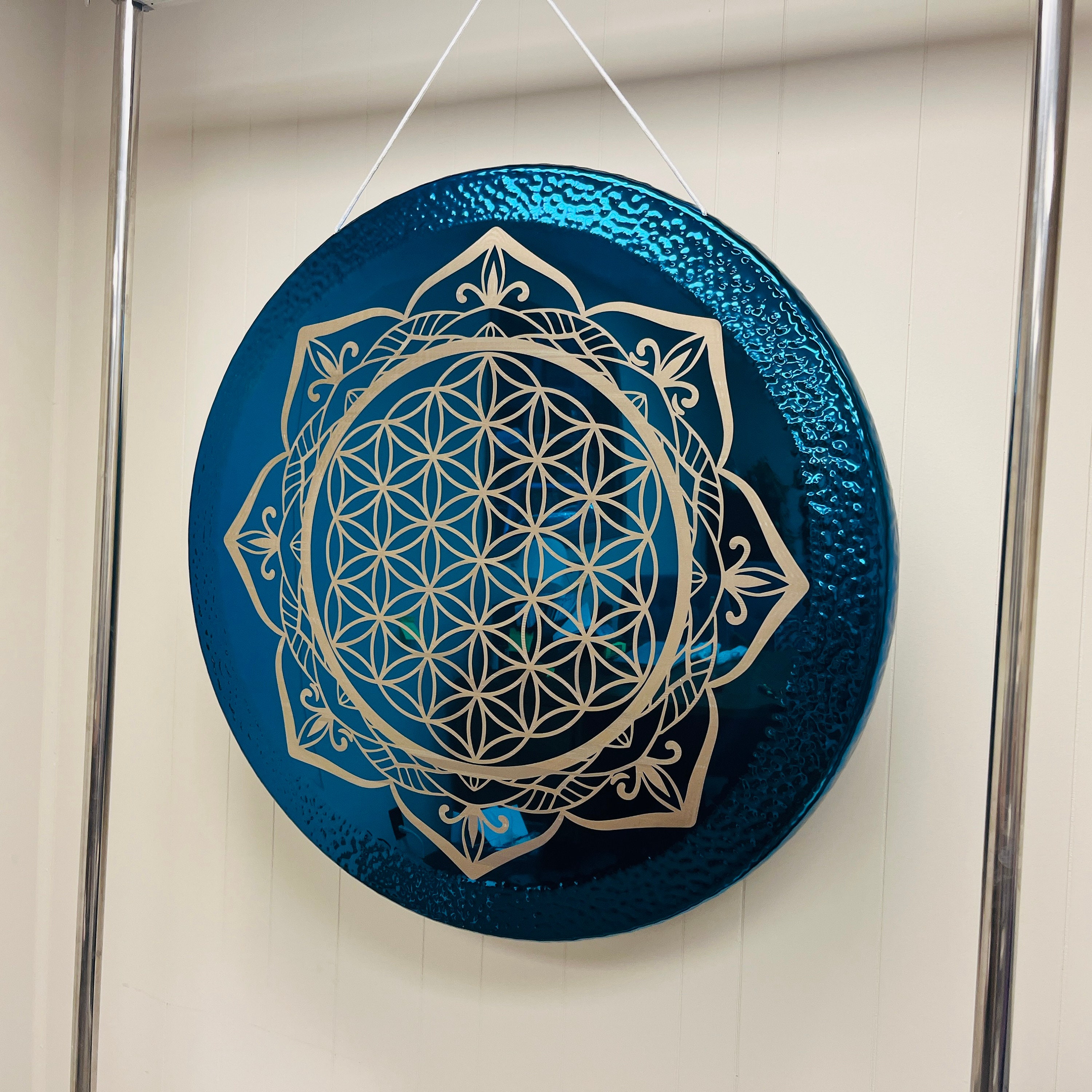 Blue Color Flower of Life Style, Large Nichrome Gong, 100cm Larger Size ...