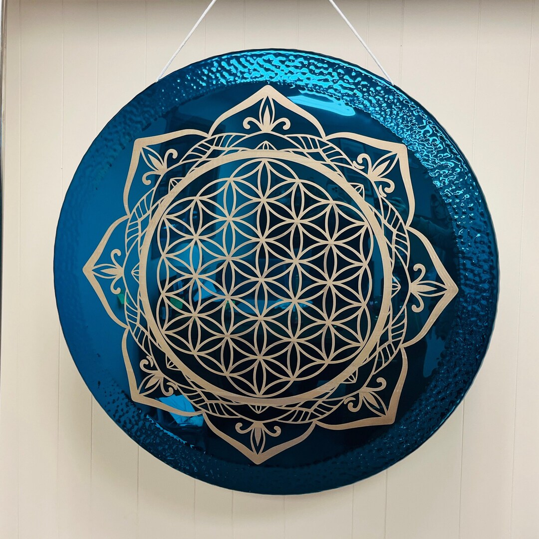 Blue Color Flower of Life Style, Large Nichrome Gong, 100cm Larger Size ...