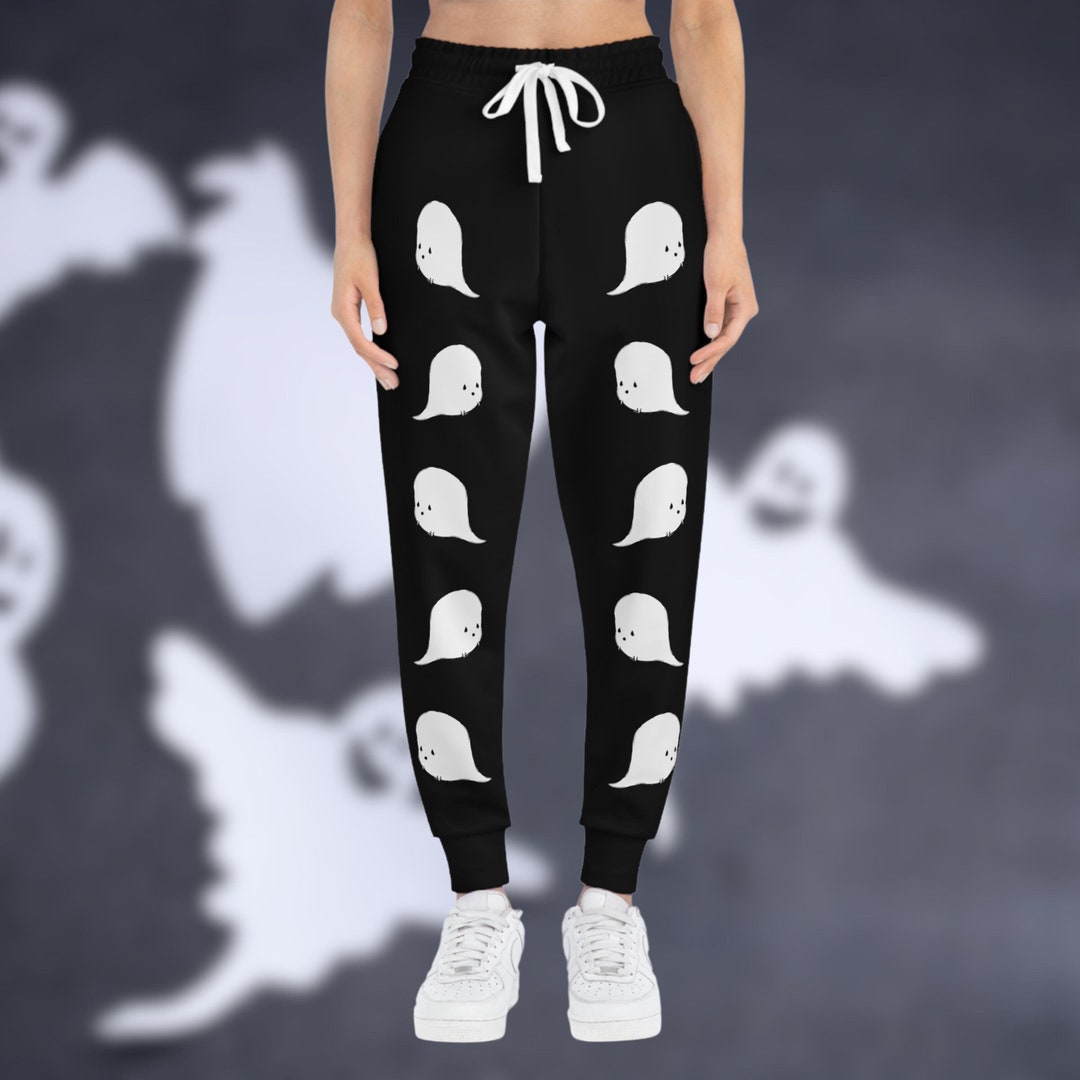 Adorable Ghost Jogger Pants, Pastel Goth Pajamas, Spooky Cute Ghost Pajama Pants, Halloween Pjs ...