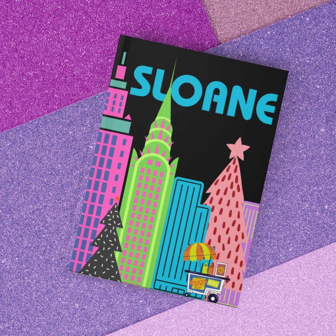 Artistic NYC Skyline Journal, Personalized Hardcover Notebook, Colorful ...