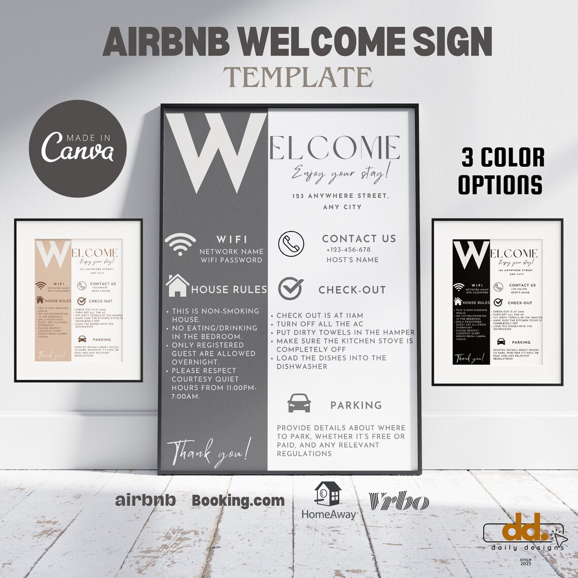 Editable Airbnb Welcome Signs, Airbnb Hosts, Airbnb Welcome Sign ...