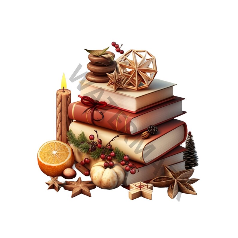 Winter Books Clipart, Winter Clipart Bundle, PNG Files, Christmas Books ...