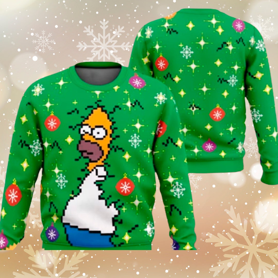 Homer Bush Meme the Simpsons Ugly Christmas Sweater Christmas - Etsy