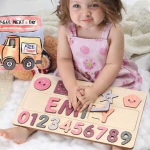 Custom Name Puzzle With Shapes, Personalized Baby Gift for 1st Birthday ...