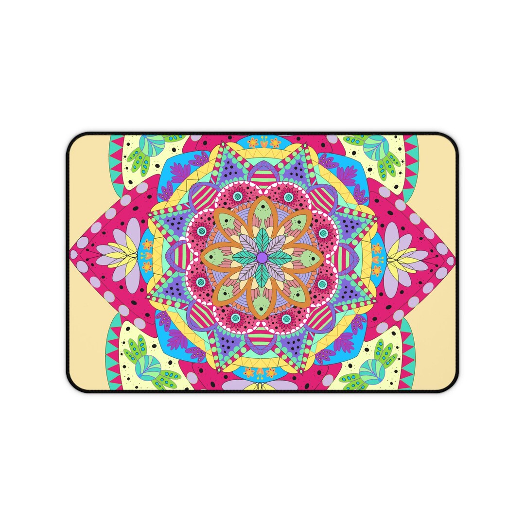 Psychedelic Trippy Mandela Desk Mat, Mouse Pad, Office Decor, Work From ...