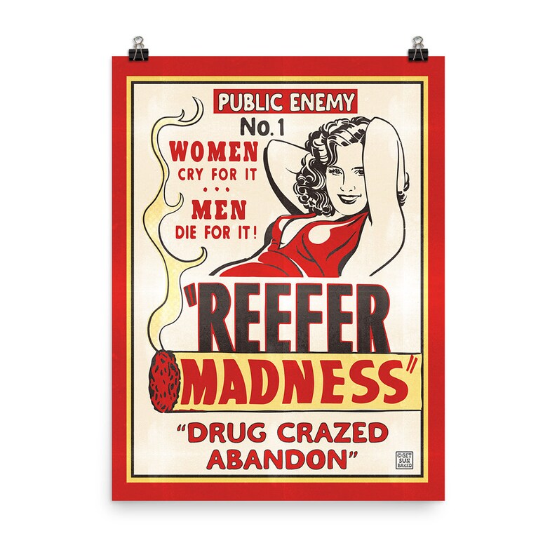 Vintage Style Weed Print, Reefer Madness Wall Art, Stoner Gift to ...
