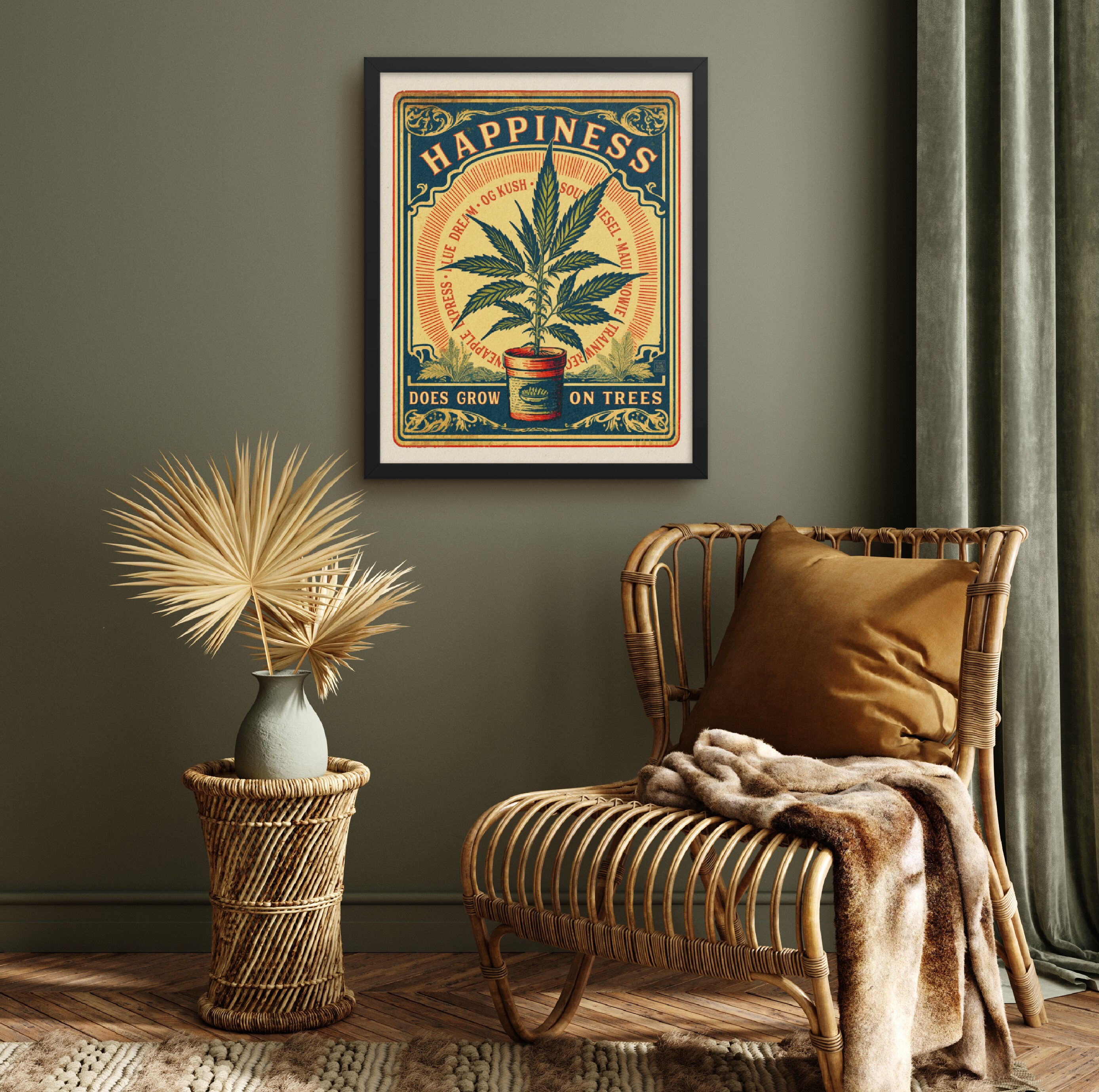 Weed Poster, Happiness Wall Art, 420 Art Print, Elevate Your Space With ...