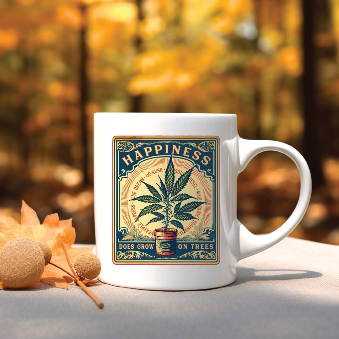 Weed Mug, Happiness Retro Coffee Cup, 420 Gift, a Vintage Style Coffee ...