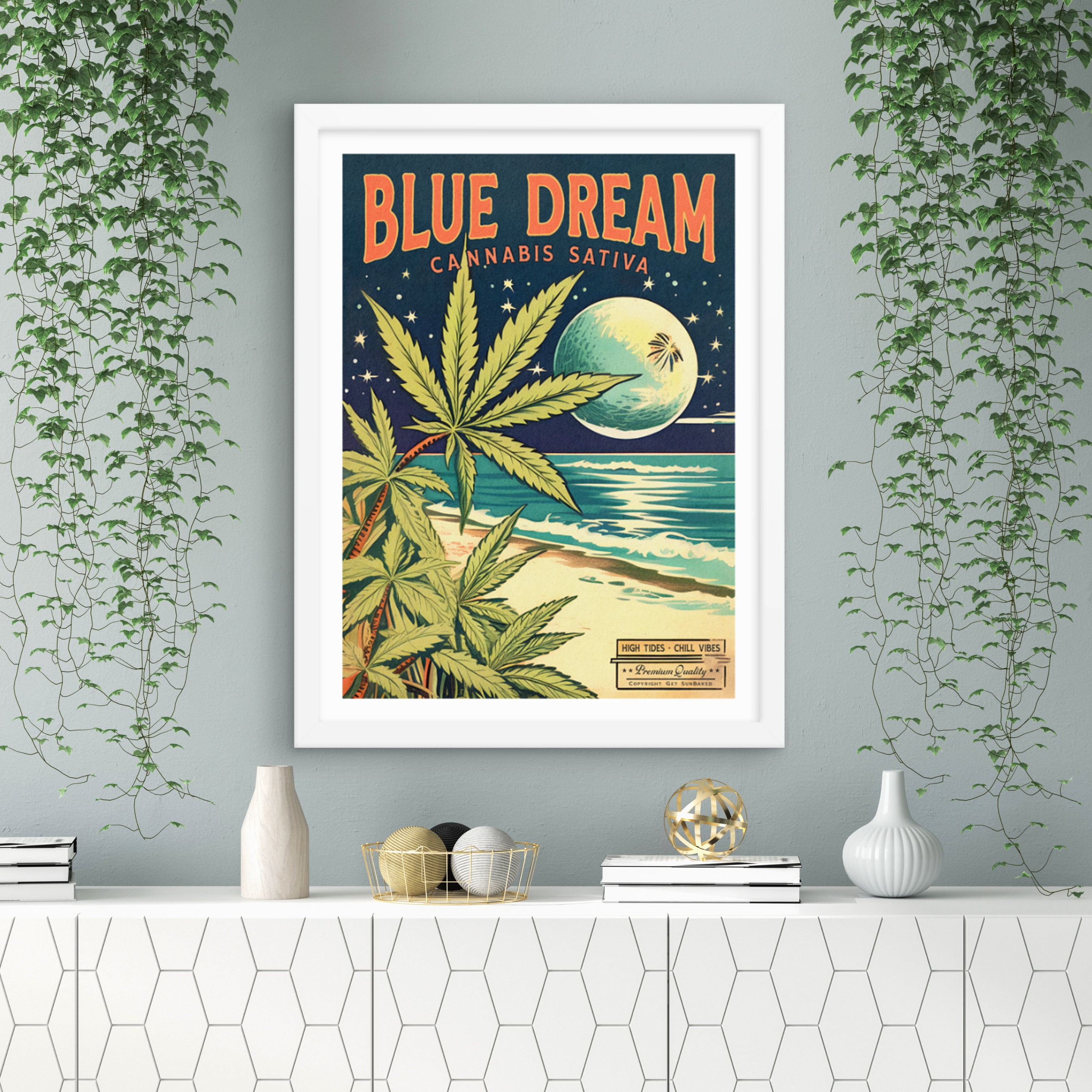Weed Poster, Blue Dream Wall Art, Stoner Gift, Elevate Your Space With ...