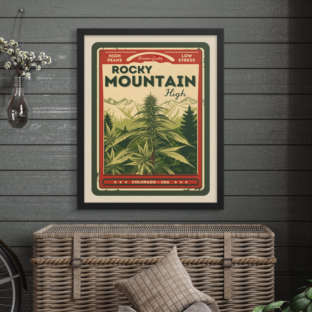 Rocky Mountain Weed Art Print, 420 Wall Art, Elevate Your Space With ...