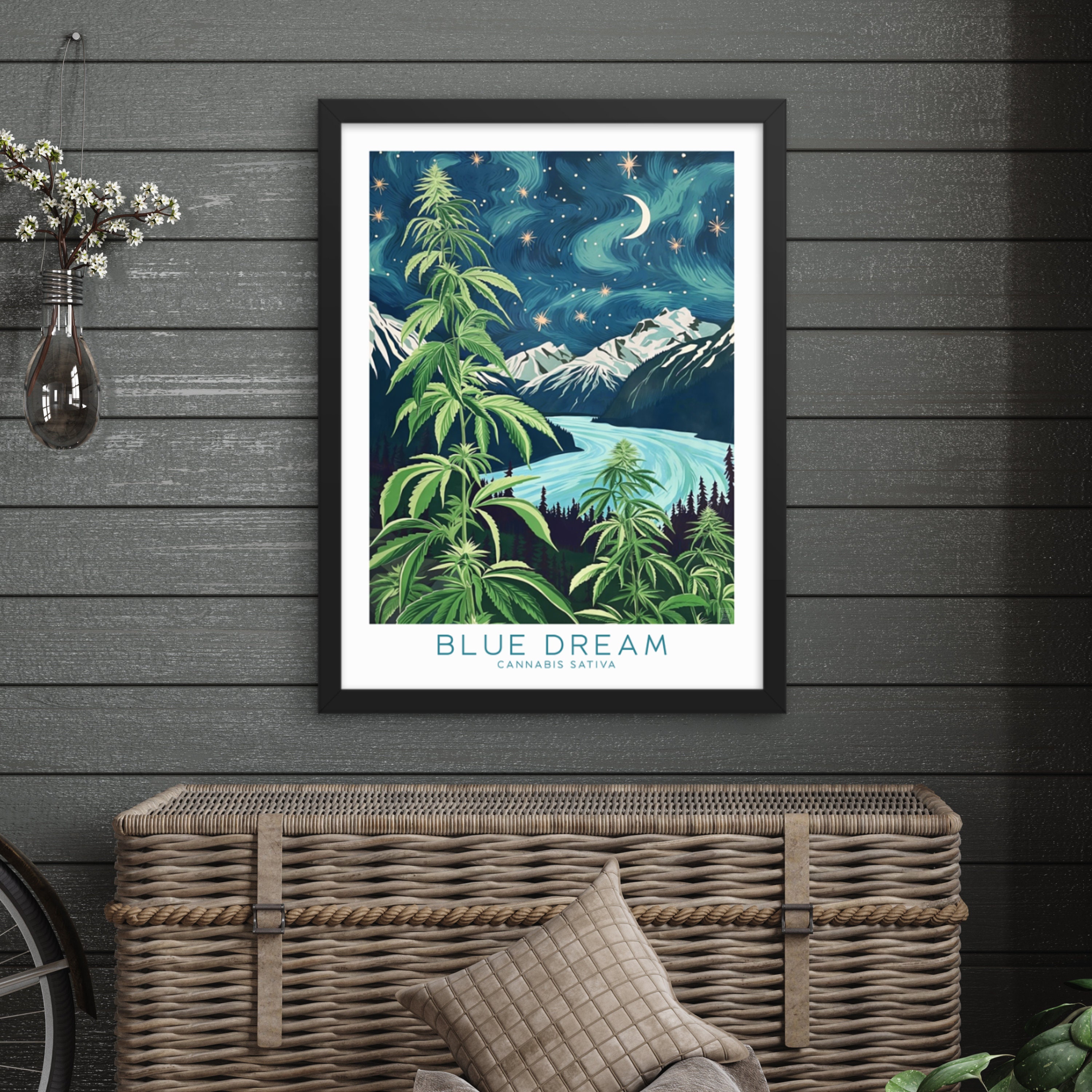 Weed Poster, Blue Dream Swirl Art Print, 420 Gift, Elevate Your Space ...