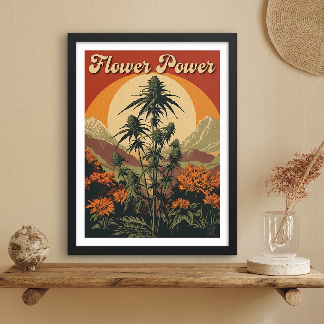 Weed Poster, Flower Power Art Print, 420 Wall Art, Elevate Your Space ...