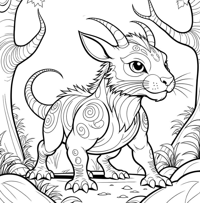 Fantasy Creatures Coloring Pages #1; 10 Unique Fantasy Designs of ...
