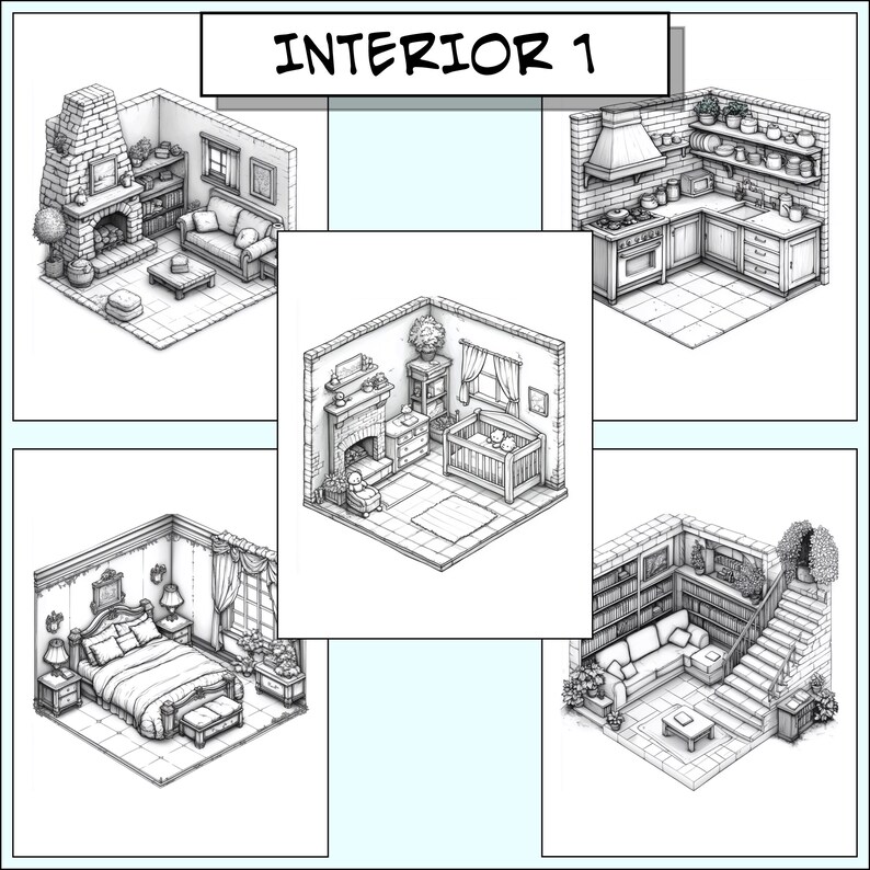 Grayscale Manor Estate Coloring Pages; Stroll Through 40 Unique ...