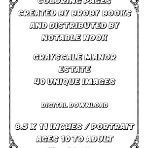 Grayscale Manor Estate Coloring Pages; Stroll Through 40 Unique ...