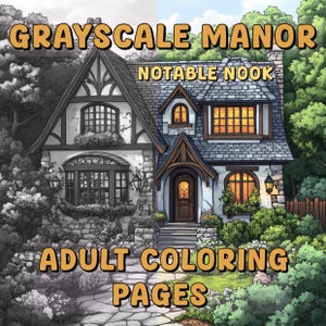 Grayscale Manor Estate Coloring Pages; Stroll Through 40 Unique ...