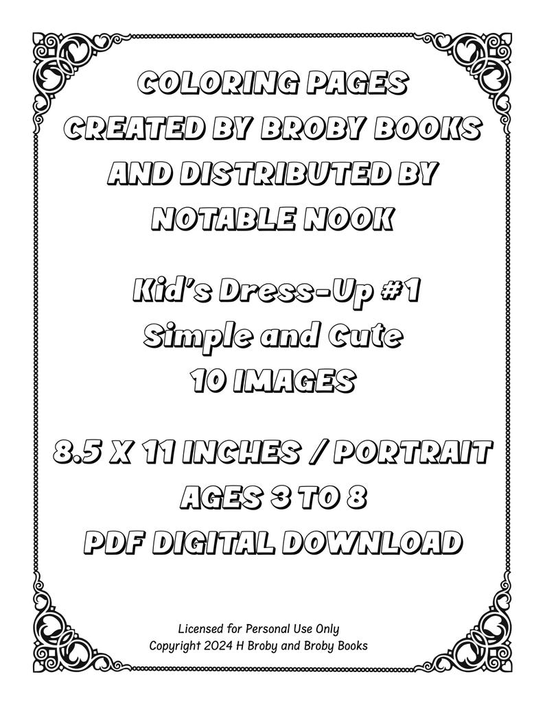 Kid's Playing Dress-up Coloring Pages #1; Simple, Cute, and Easy Images ...