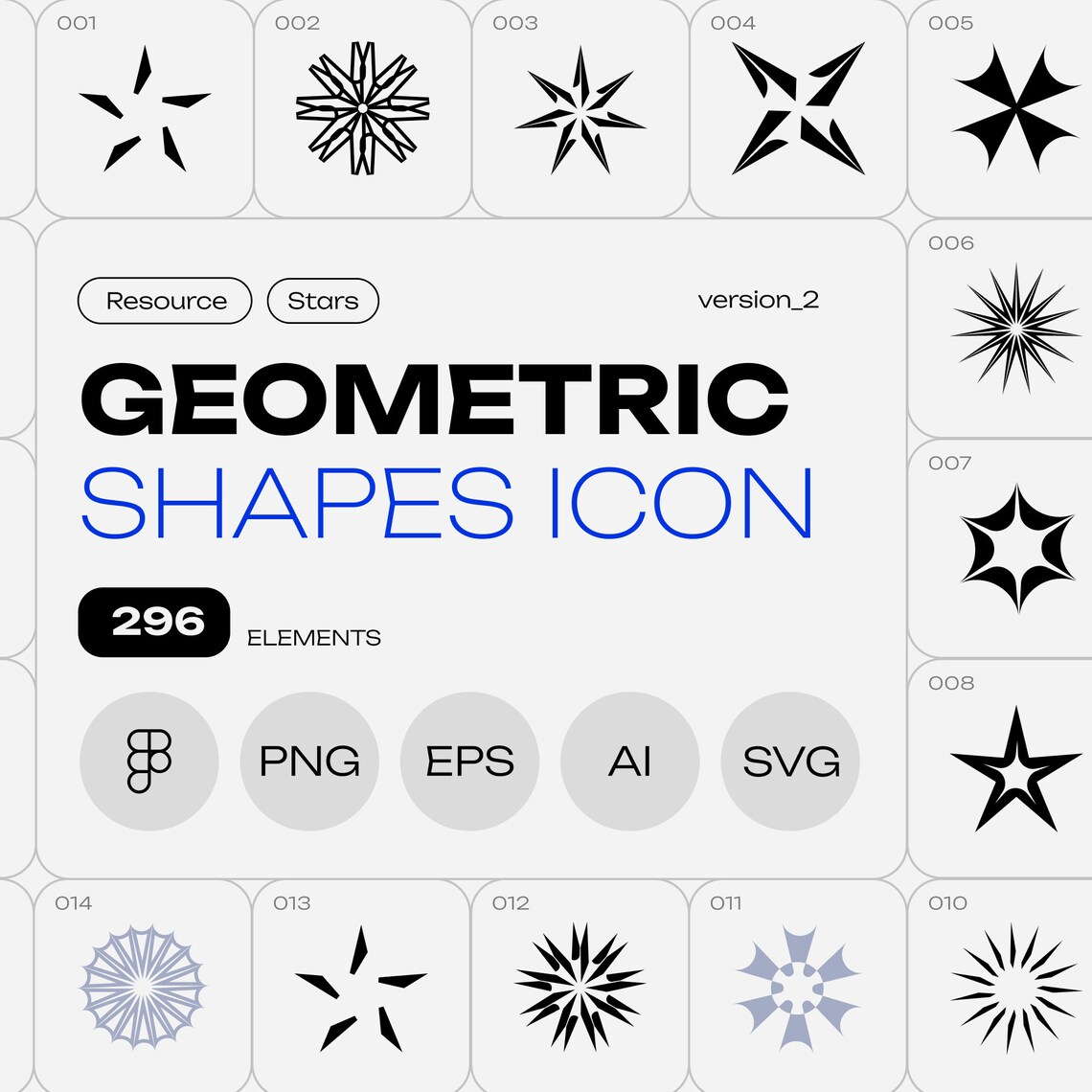296 Abstract Stars Icon. Resource Basic Shapes Geometric Elements ...