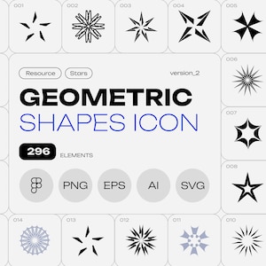 296 Abstract Stars Icon. Resource Basic Shapes Geometric Elements ...
