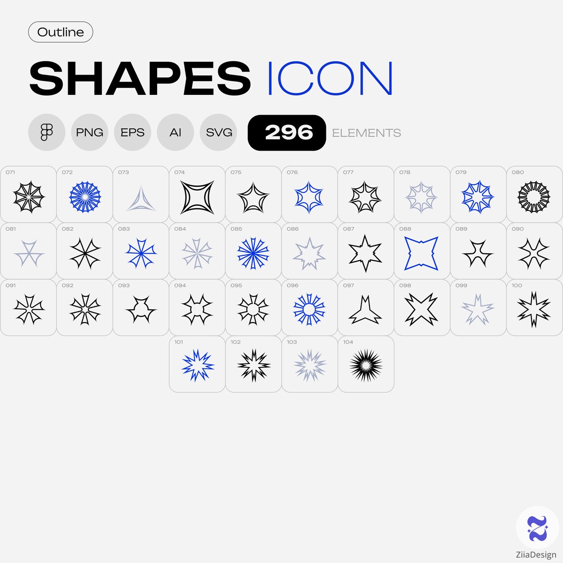 296 Abstract Stars Icon. Resource Basic Shapes Geometric Elements ...