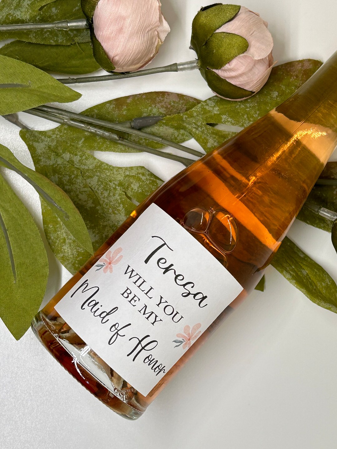 Custom Maid of Honor Bottle Label MOH Champagne Bottle Label - Etsy