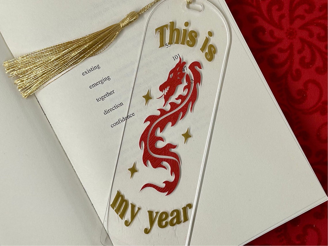 Custom 2024 Year of the Dragon Bookmark 2024 Lunar New Year Bookmark ...