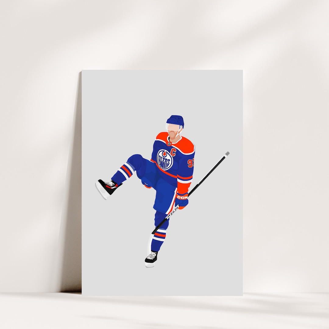 Connor Mcdavid Minimalist Poster, Edmonton Oilers Wall Art, NHL, Ice ...